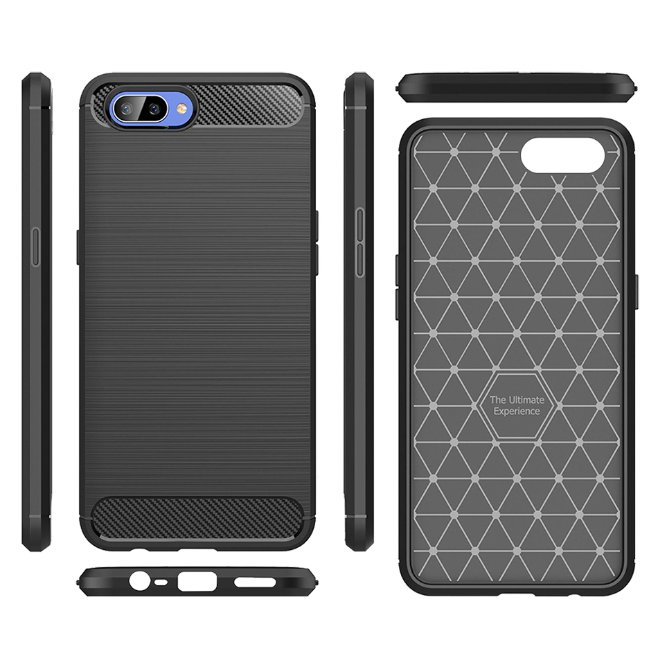 Flexi Slim Carbon Fibre Case for Oppo A3s / AX5 (Black)